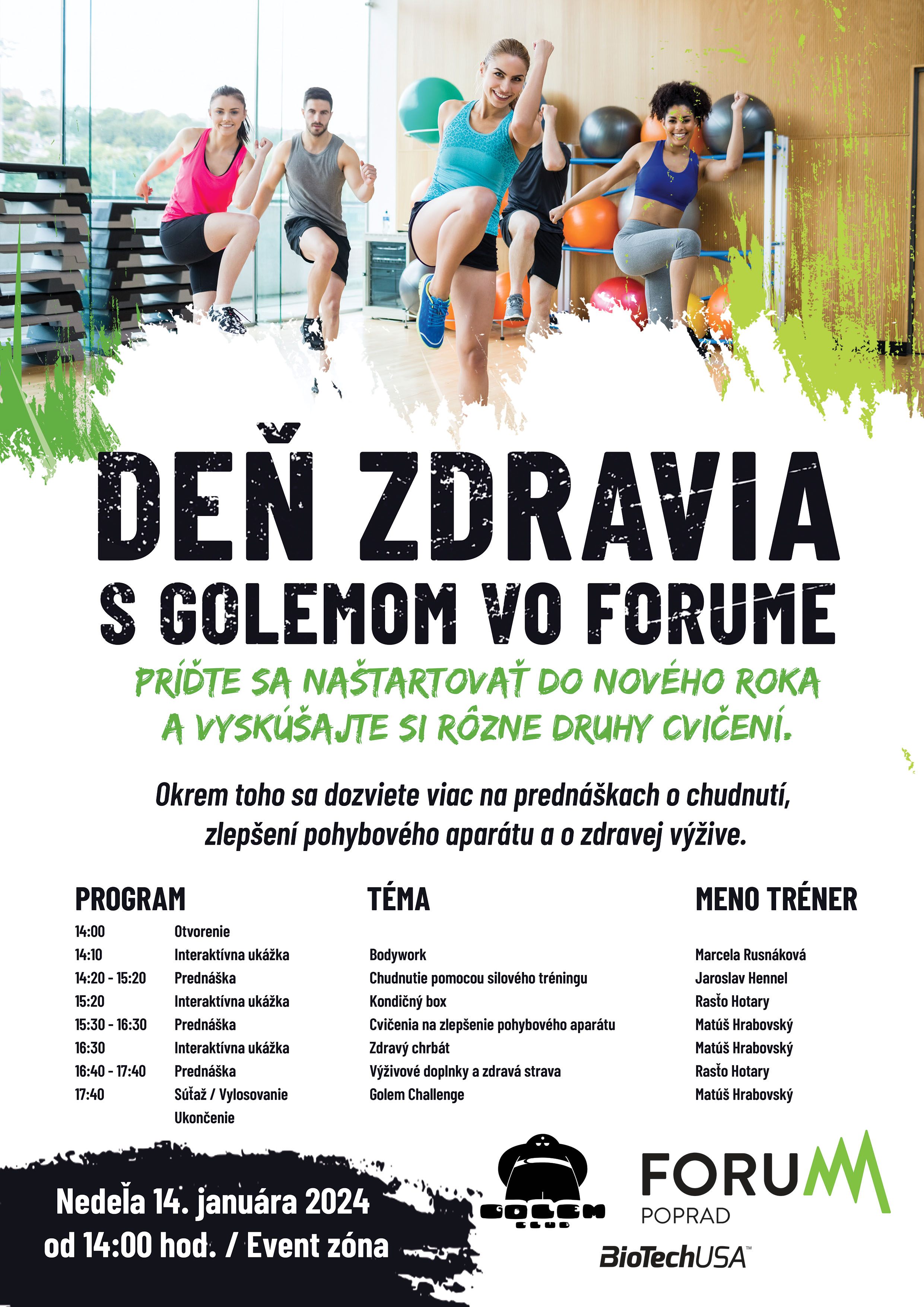 Deň zdravia s GOLEMOM 14.1. a 15.1. | Golem Club